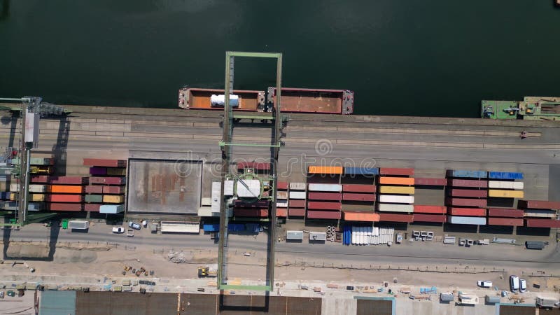 12.5.25 Berlin De, Container Port Cranes. Fantastic Aerial View Flight ...