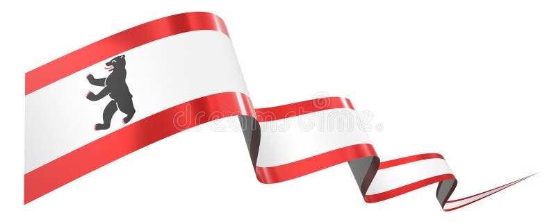 Berlin Flag - Wavy Ribbon - 3D Illustration Stock Illustration ...