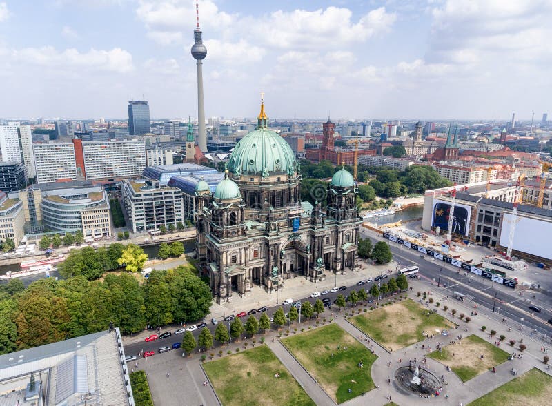 Berlin, Germany. Aerial City View with Main Landmarks Stock Image ...