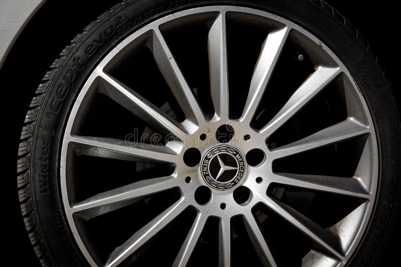 Berlin, Germany - April 01, 2023: Mercedes Car Wheels with Logo ...