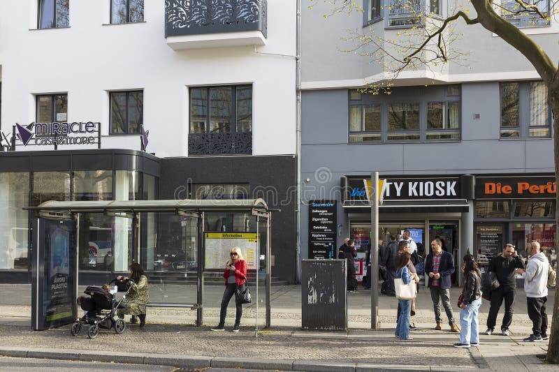 People are Waiting for the Bus at the Bus Stop Editorial Stock Image ...