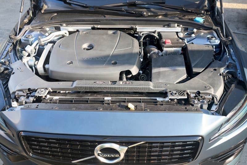 Berlin, Germany - August 20, 2022: Engine Cover in Engine Bay of Third ...