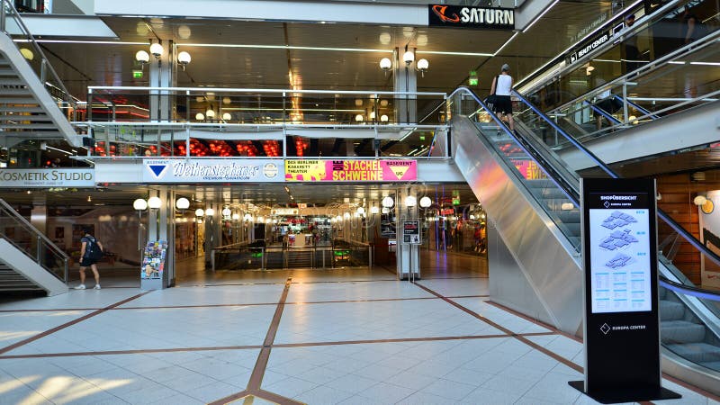 Berlin, Germany. 16 August 2022. Inside the Europa Center Building ...