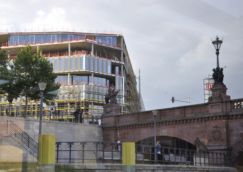 Berlin,Germany-august 27:River Spree Bridge View through the Window ...