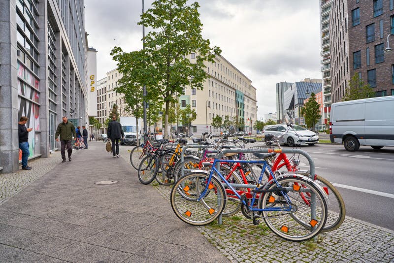 Street Level View of a Pavement in Berlin in the Daytime Editorial ...