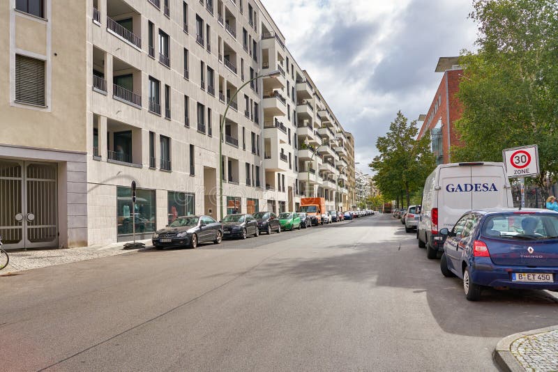 Street Level View of a Road in Berlin Editorial Photo - Image of ...