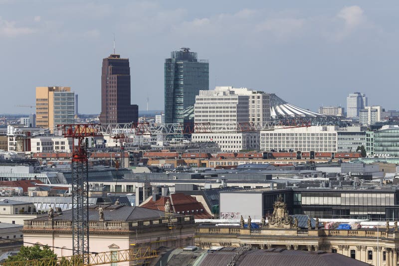 Berlin Germany Cityscape from Above Stock Image - Image of brandenburg ...