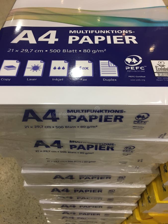 Stack of A4 paper packages editorial photography. Image of bureaucracy ...