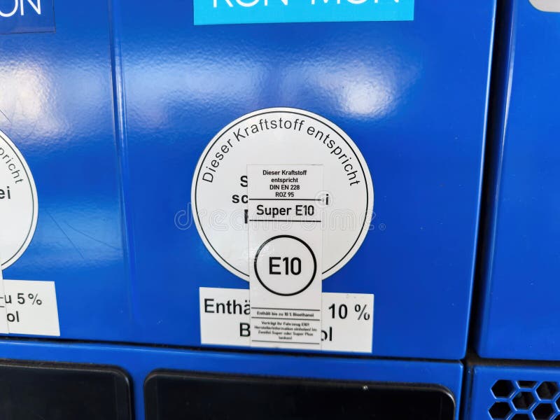 Super E10 Gas at German Gas Station with German Messaging Editorial ...