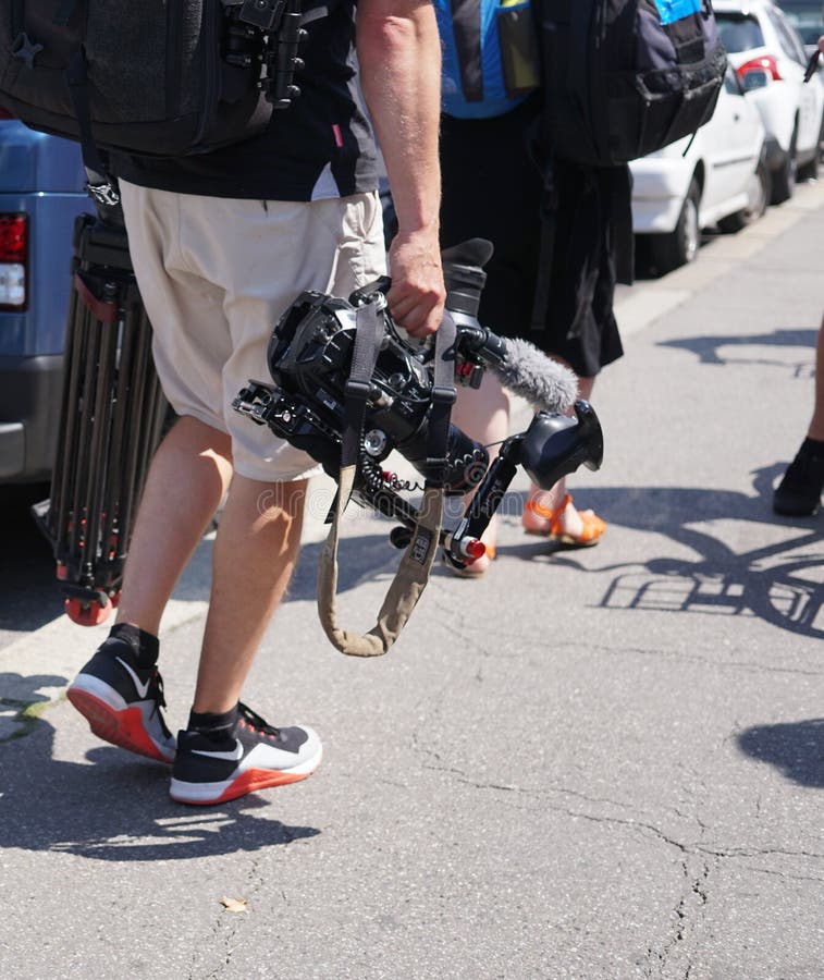 Cameraman at work stock photo. Image of media, indoors - 17457226