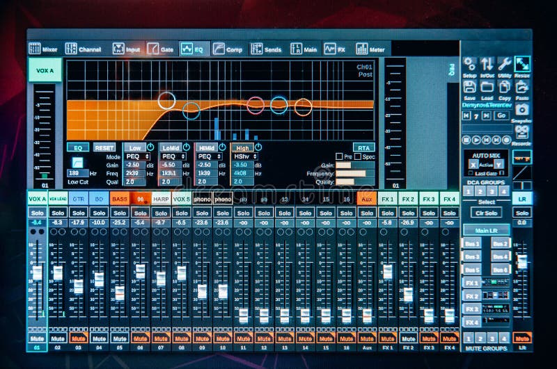 Sound and Light Mixer Console on Tablet Stock Photo - Image of mixing ...