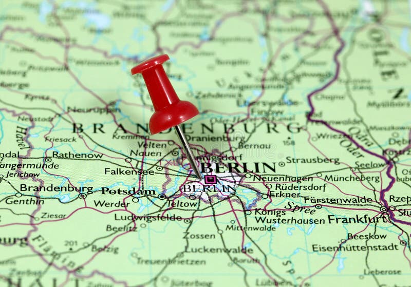 Red Pushpin on Map of Germany Stock Image - Image of push, holiday ...