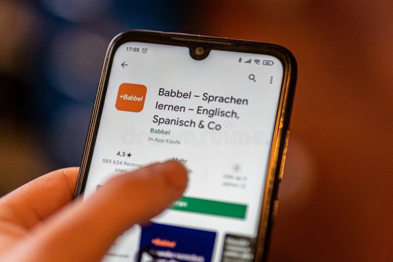 The Language Learning App Babbel is Opened in the Play Store on a ...