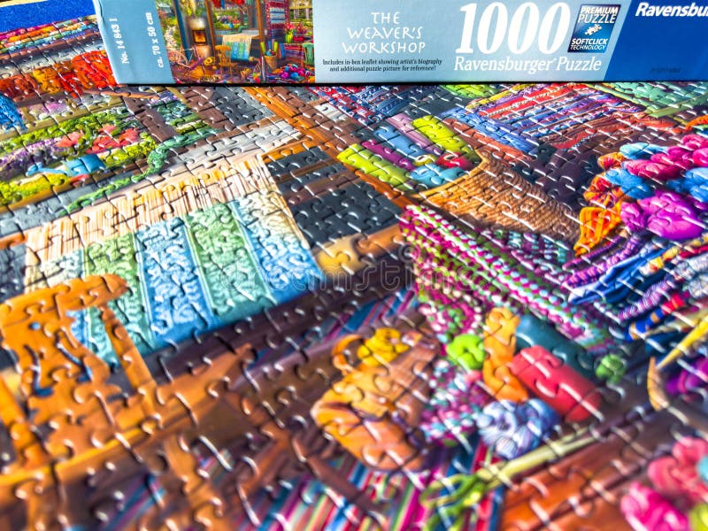 Puzzle Box and Many Puzzle Pieces Editorial Image - Image of colorful ...