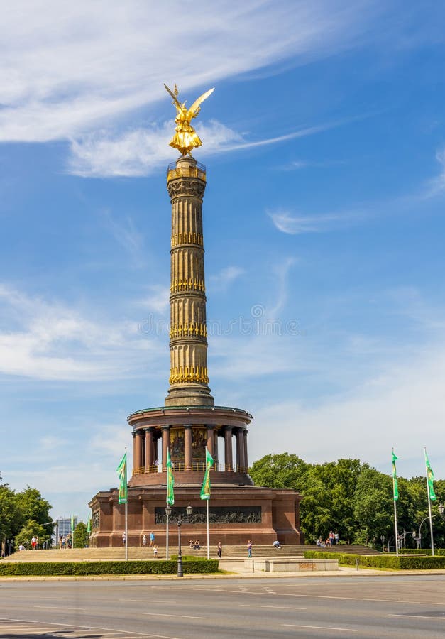The Victory Column (Siegessaule) Located in Tiergarten in Berlin ...