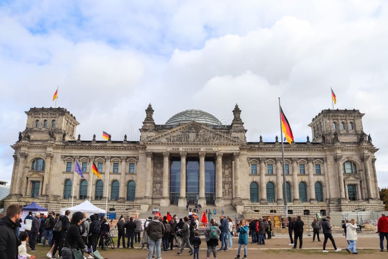 Berlin, Germany - 03. October 2022: Building of the German Reichstag in ...