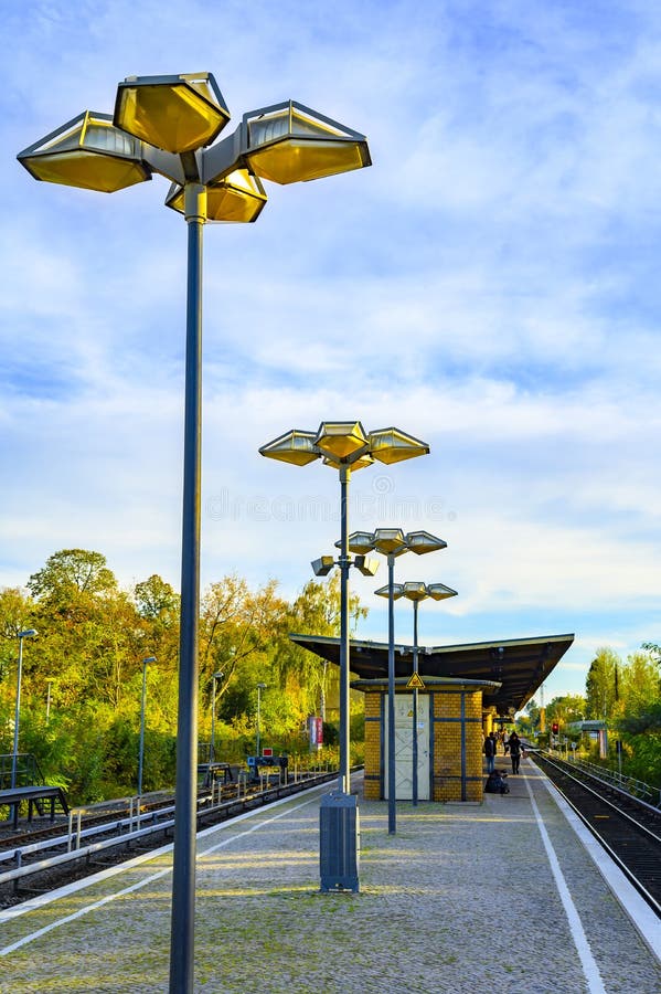 Row of Platform Lights at the Berlin-Lichtenrade Station of the Berlin ...