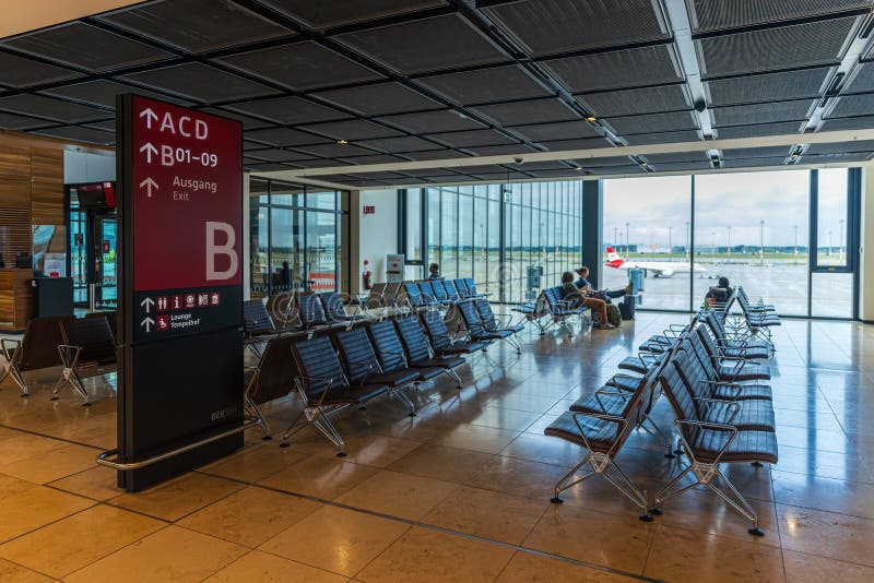 BERLIN, GERMANY - OCTOBER 9, 2023: Seating Area at Gate at Berlin ...