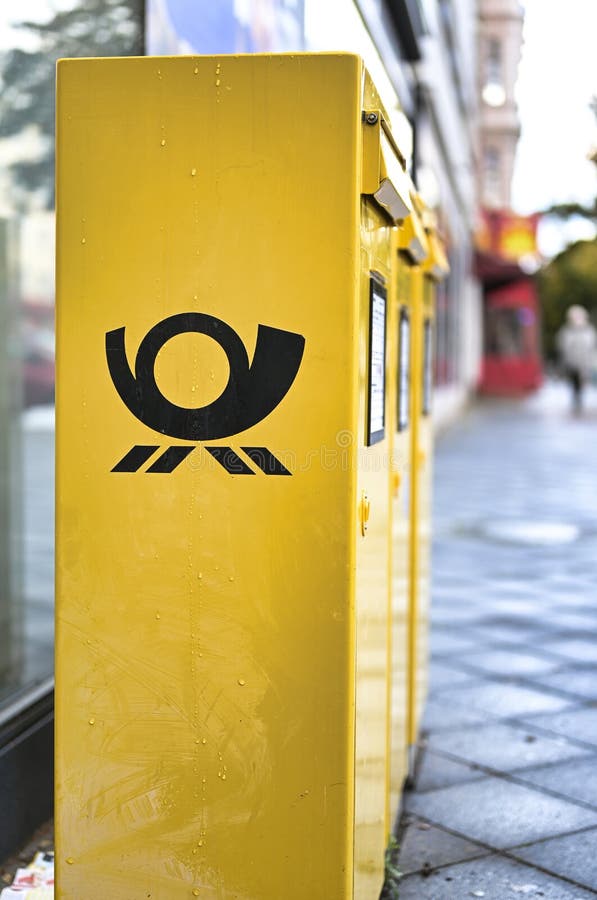 Several Mailboxes of the German Post on a Sidewalk. Editorial Stock ...
