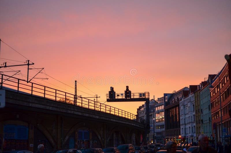 Sunset over Berlin editorial photography. Image of skyline - 208516757