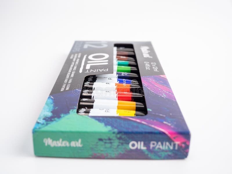 Berlin, Germany, 1 September 2022. Oil Paint Set. Oil Paints on a White ...