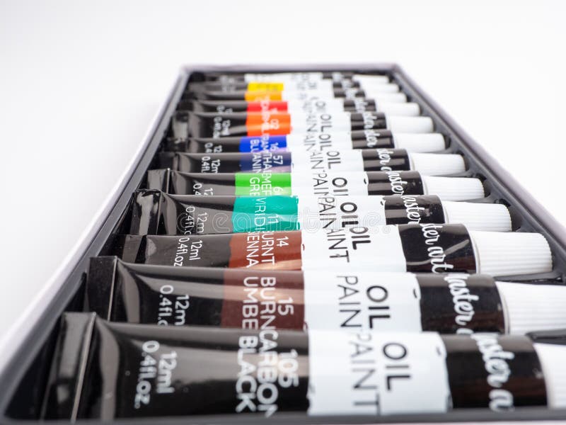 Berlin, Germany, 1 September 2022. Oil Paint Set. Oil Paints on a White ...
