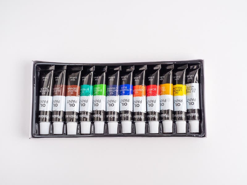 Berlin, Germany, 1 September 2022. Oil Paint Set. Oil Paints on a White ...