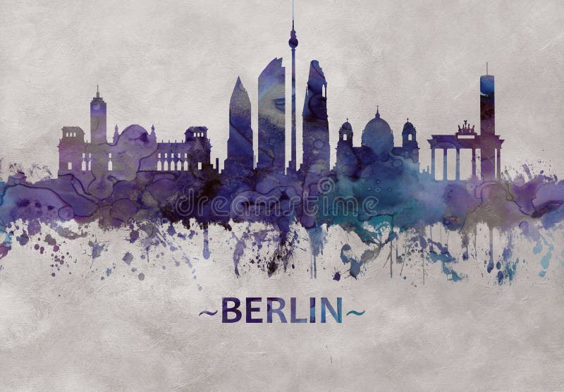 Berlin Germany skyline stock illustration. Illustration of poster ...
