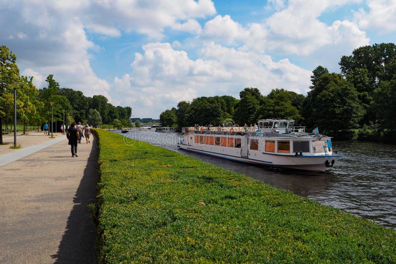 Berlin ,Germany. Tour Boat on the River Spree Summer. June 19, 2016 ...