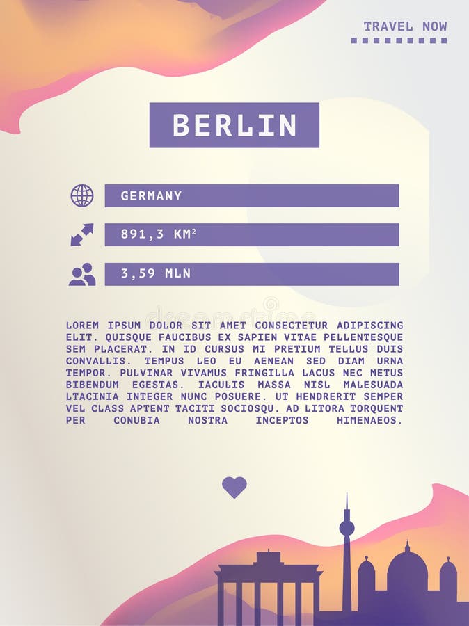 Berlin, Germany Vector Infographics, Brochure Layout. Guide, Leaflet ...