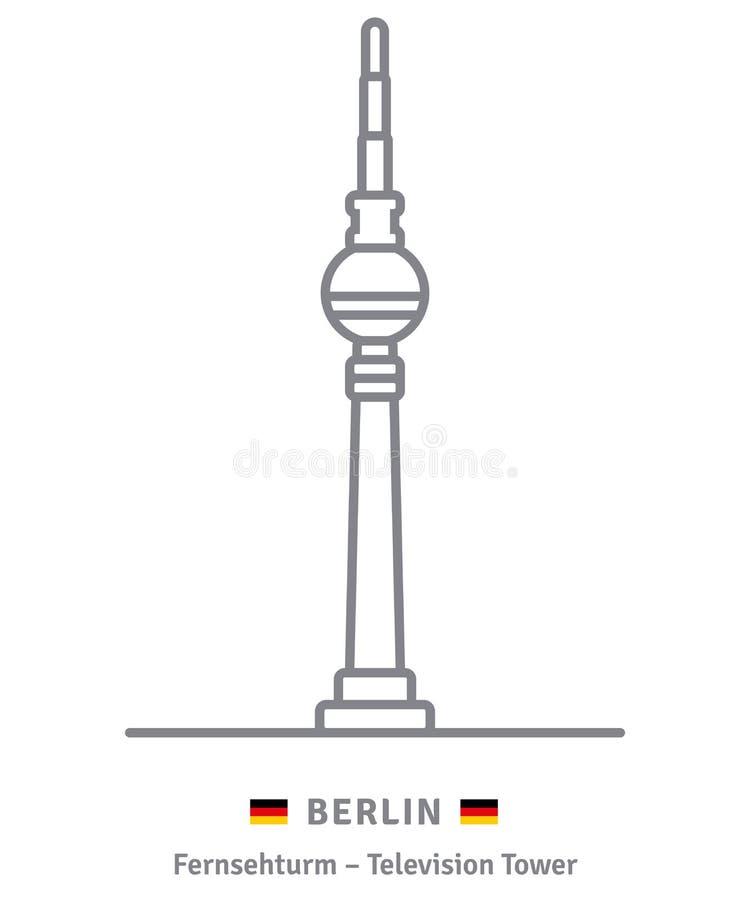 Berlin Icon. Television Tower and German Flag Stock Vector ...