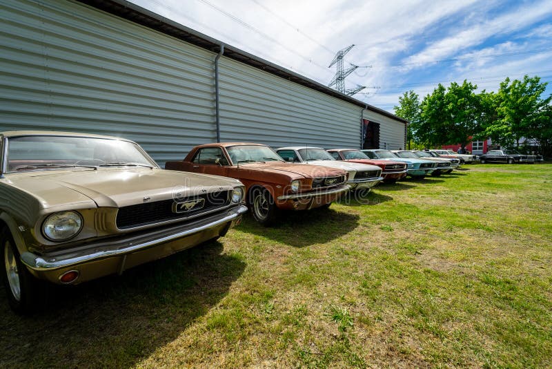 Various Ford Mustang First Generation Stand in a Row Editorial Photo ...