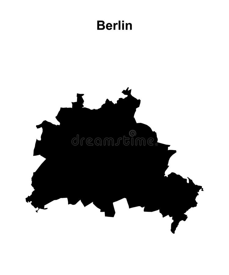 Berlin outline map stock vector. Illustration of german - 360428911