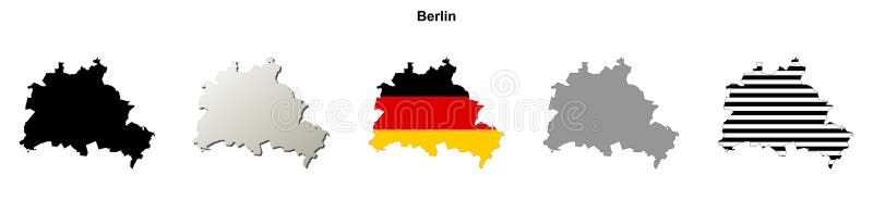Berlin outline map stock vector. Illustration of state - 385546700