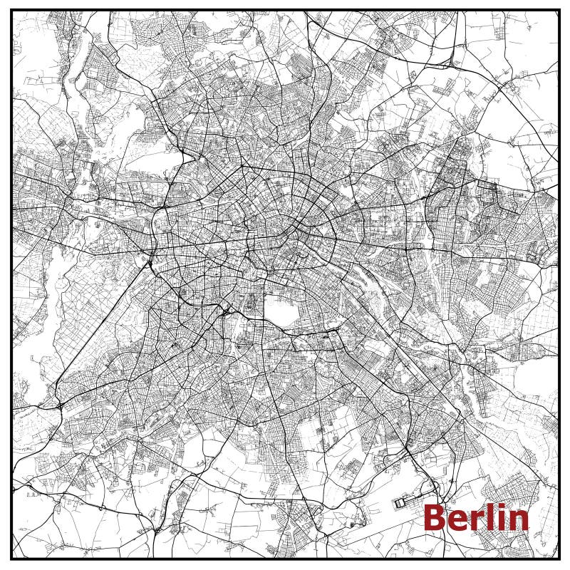 Berlin Outline Map Vector Illustration Stock Illustration ...