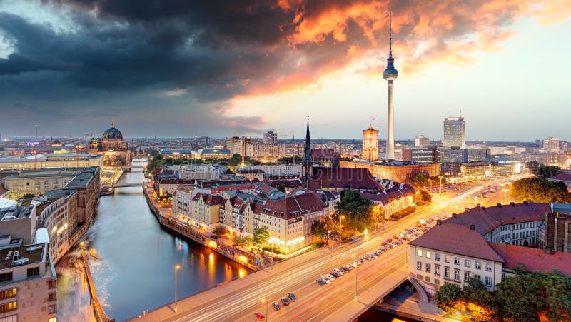Berlin panorama stock image. Image of famous, german - 78539669