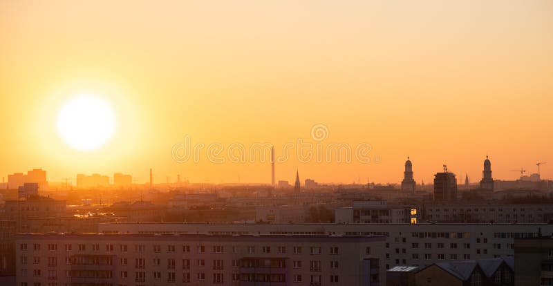 Berlin skyline stock image. Image of sunset, berlin - 297771387