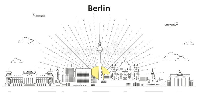 Berlin Cityscape Line Art Vector Illustration Stock Vector ...