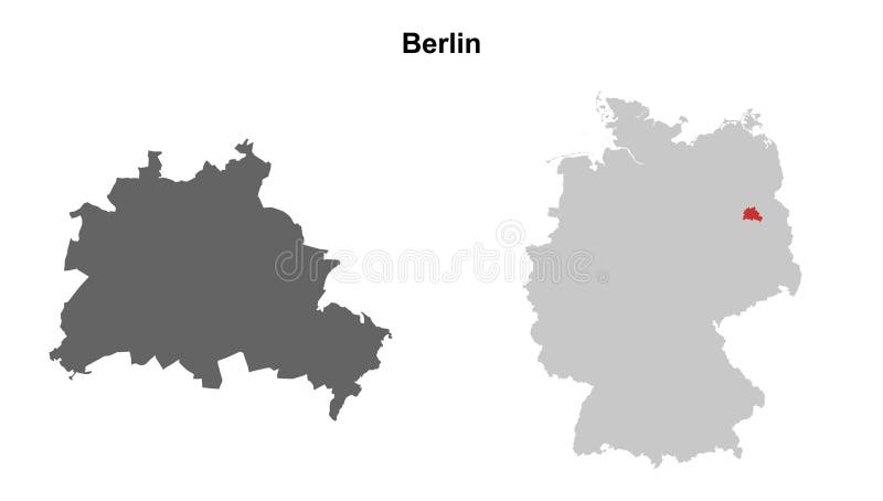 Berlin outline map stock vector. Illustration of boundary - 378864070