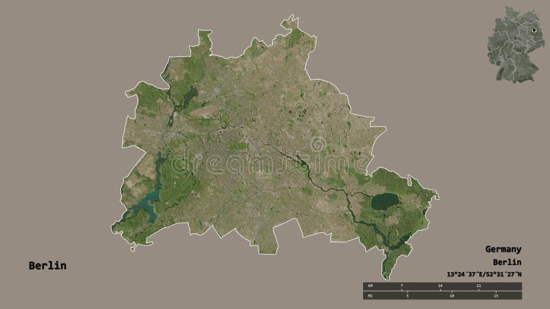 Berlin, State of Germany, Zoomed. Satellite Stock Illustration ...