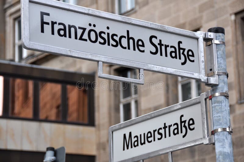 Berlin street signs stock image. Image of french, city - 14804899
