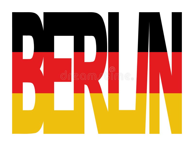 Berlin Text with German Flag Stock Illustration - Illustration of ...
