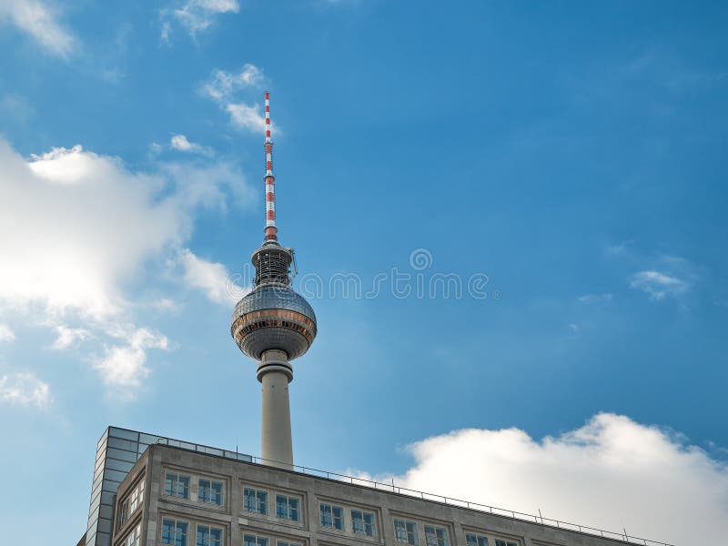 Berlin TV Tower with Blue Sky in Berlin, Germany Stock Image - Image of ...