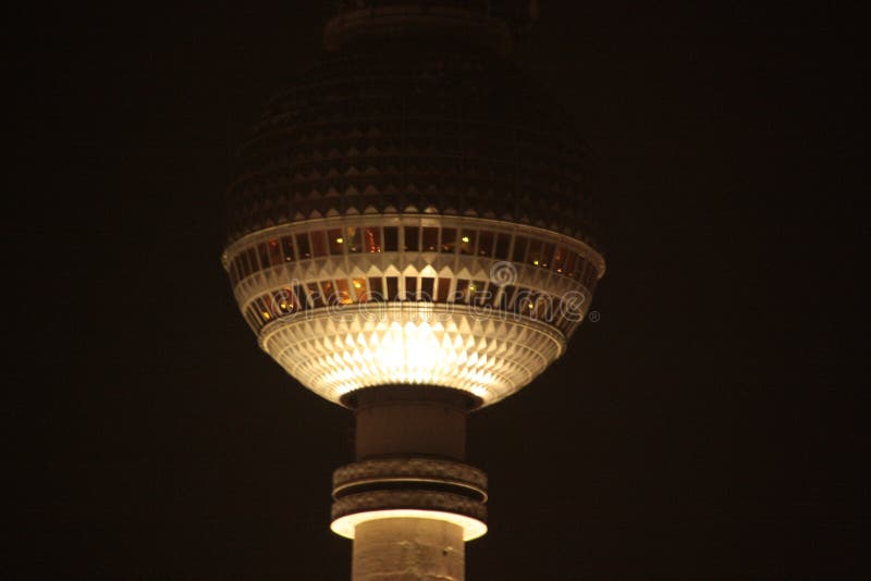 Berlin TV tower by night stock photo. Image of shot, berlin - 91823576