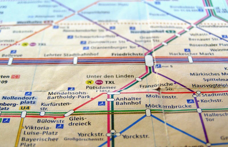 Berlin U-Bahn map stock image. Image of plan, east, trip - 4674709