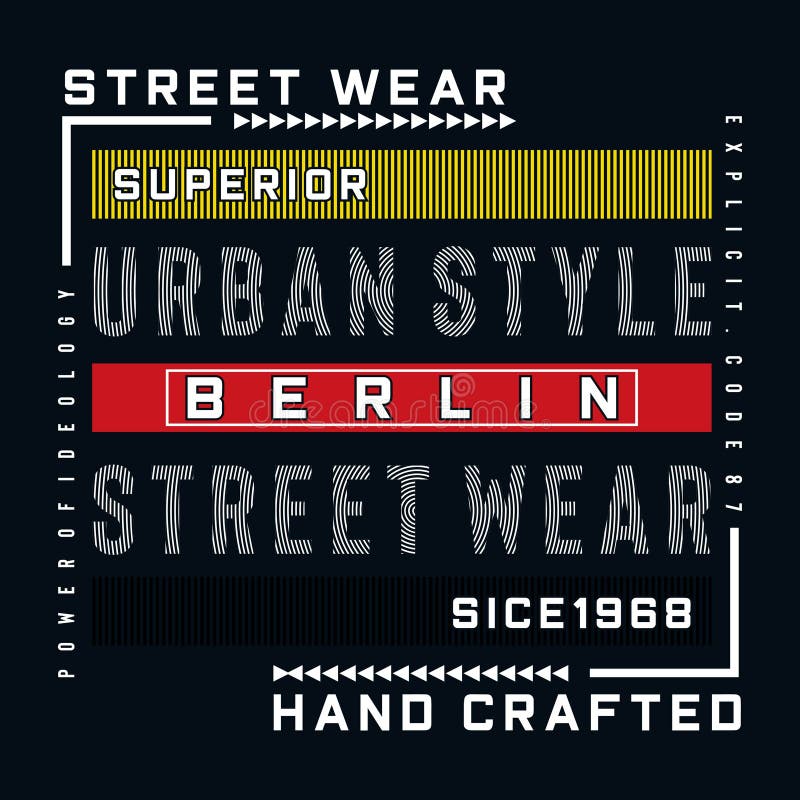 Berlin Urban Style Typography Design Stock Vector - Illustration of ...