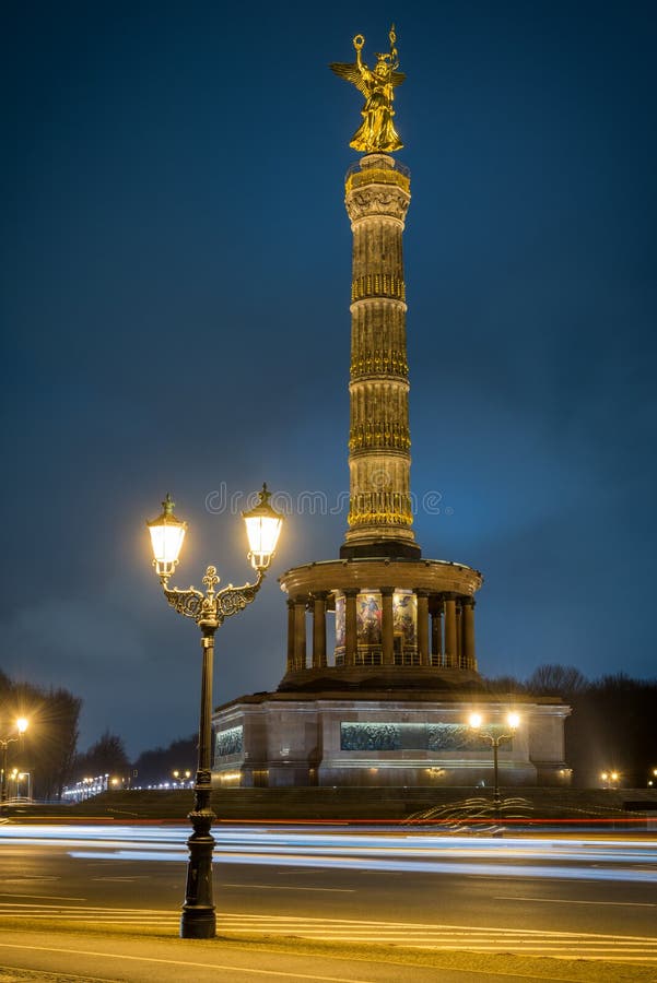 Berlin Victory Column at Night Editorial Photo - Image of architecture ...