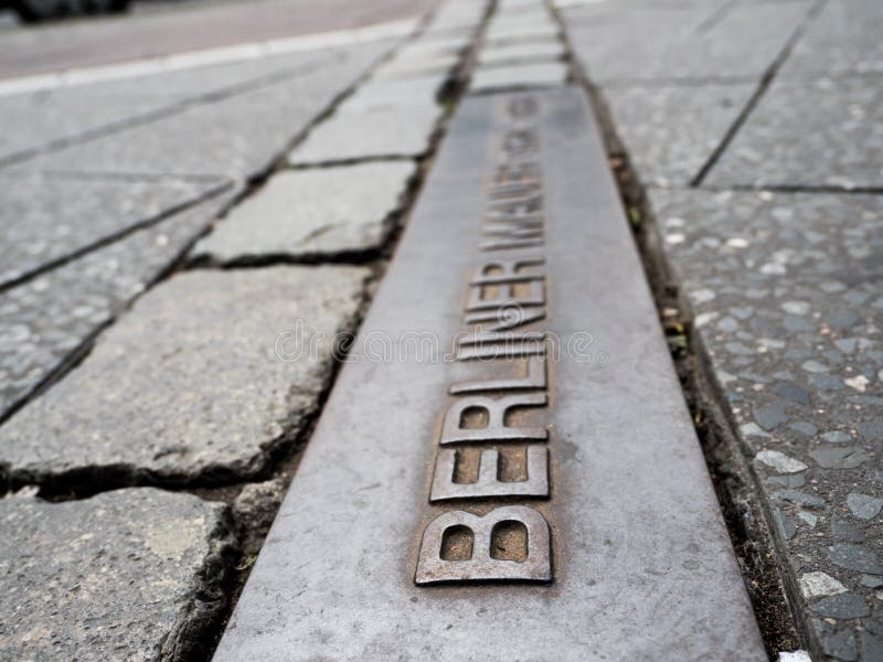 Berlin Wall Sign on the Street, Berliner Mauer Editorial Photography ...