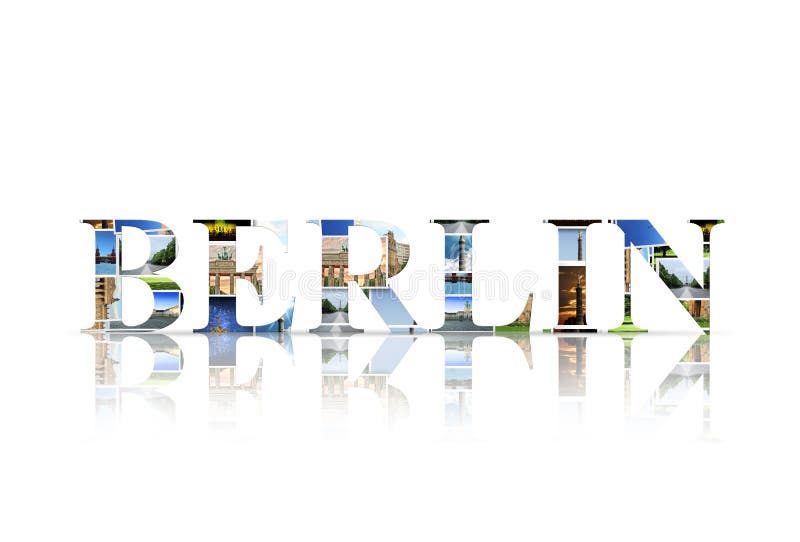 Berlin written with photos stock image. Image of germany - 30190303