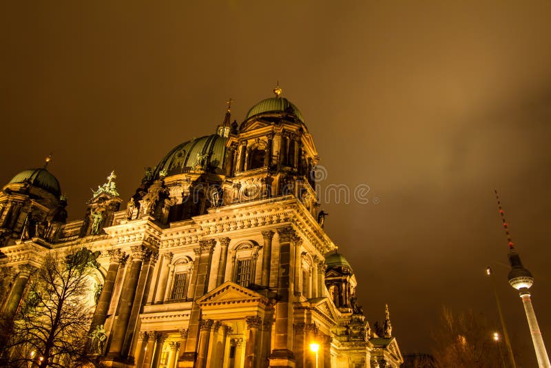 Berliner Dome at night stock photo. Image of architecture - 50307392